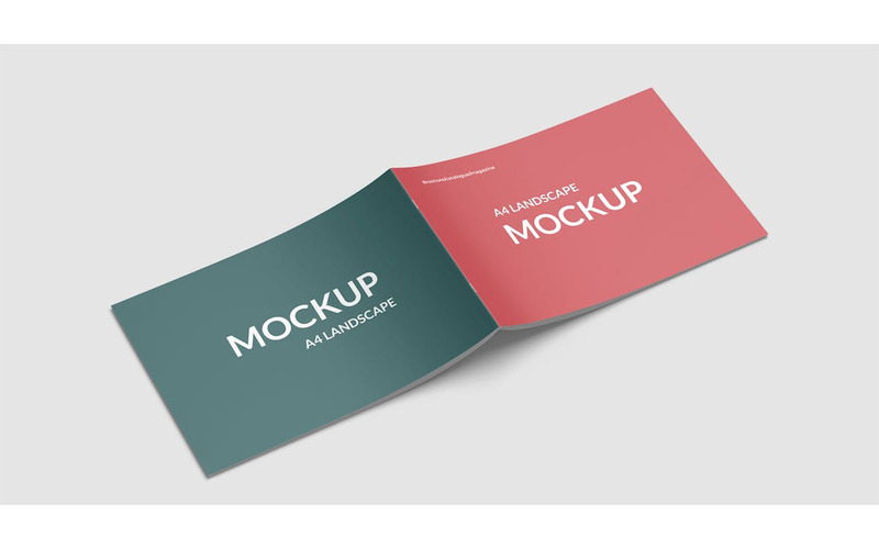 Querformat A4 Broschüre Cover Mockup - TemplateMonster