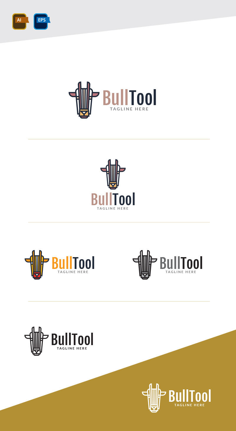 Bull Tool Logo Design Template #191647 - TemplateMonster