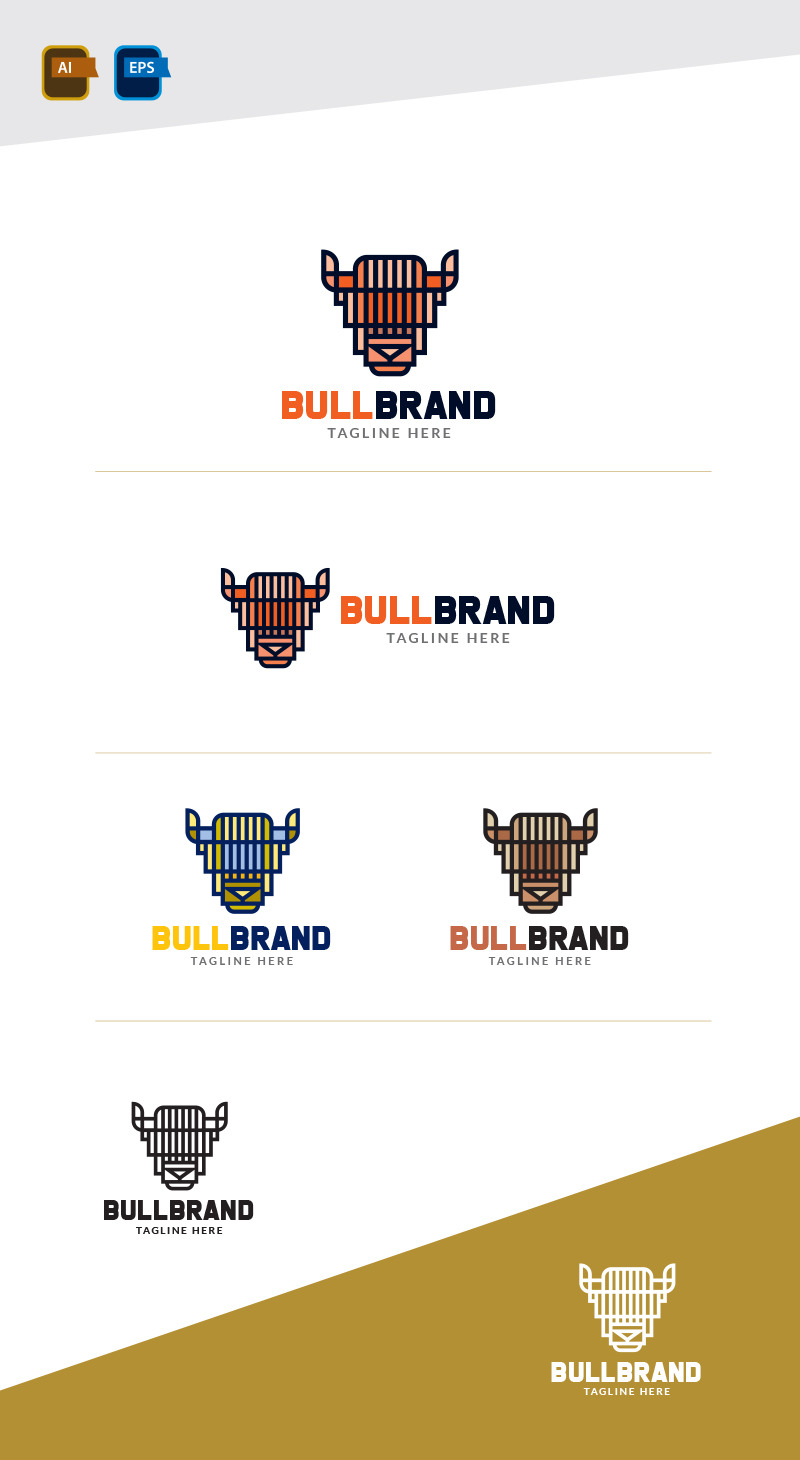 Abstract Bull Brand Logo Template #190866 - TemplateMonster