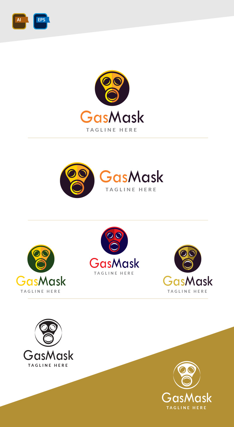Gas Mask Logo Design Template #205208 - TemplateMonster