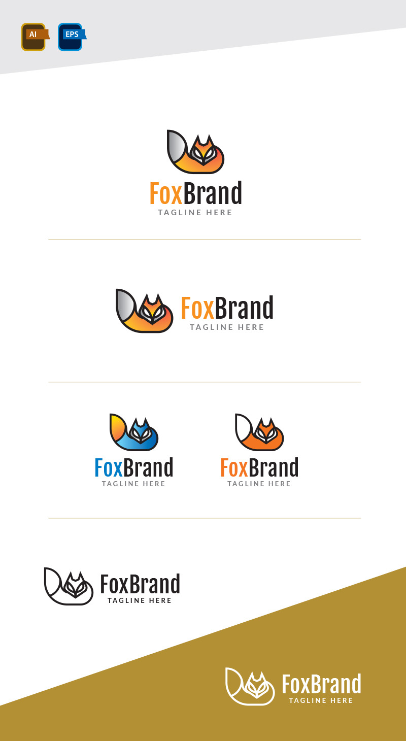 Fox Brand Logo Design Template #191635 - TemplateMonster