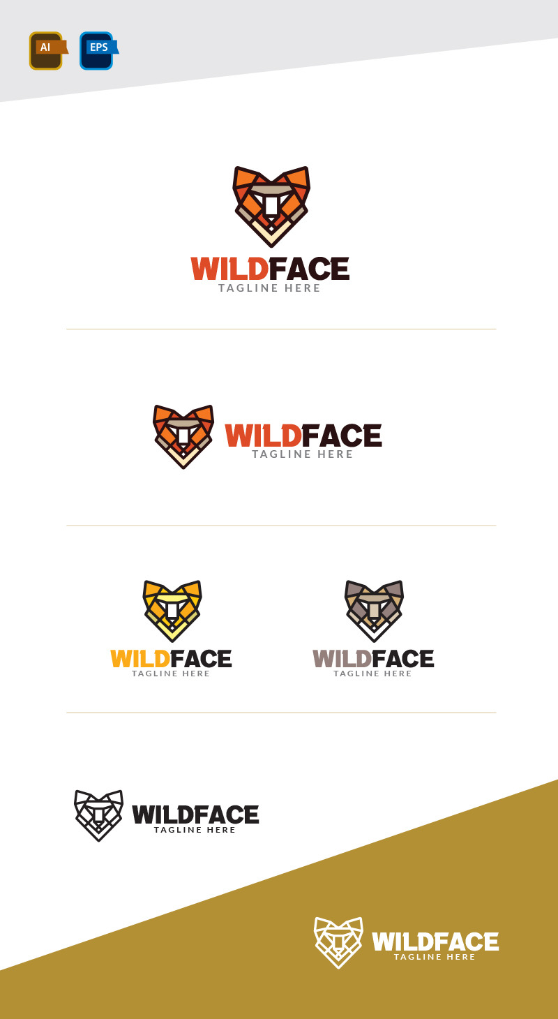 Wild Face Logo Design Template #191633 - TemplateMonster