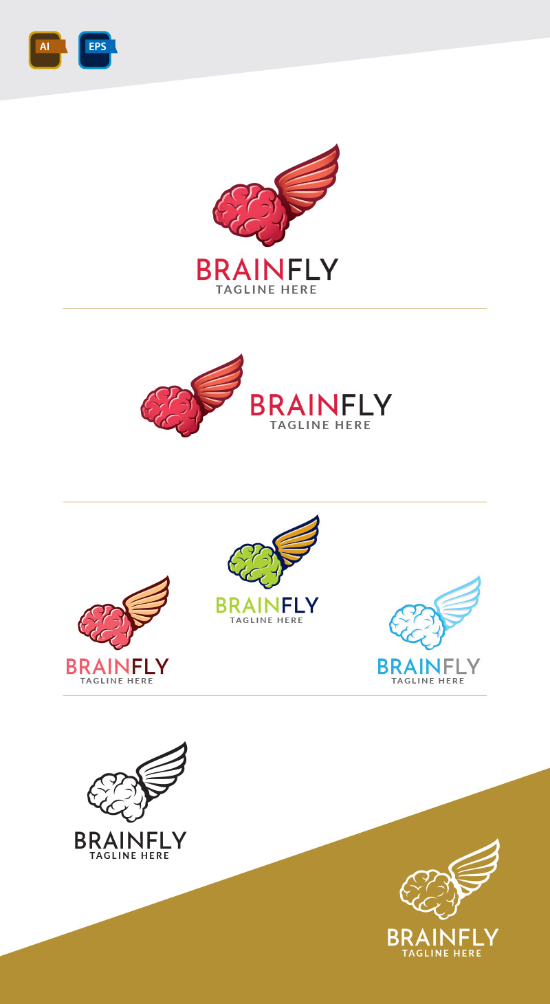 Brain Fly Logo Design Template #205156 - TemplateMonster