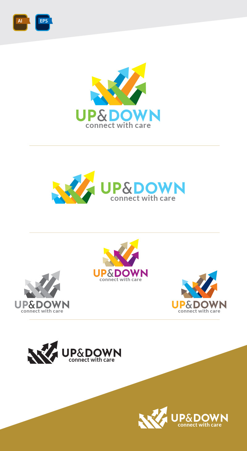 Up & Down Logo Design Template #207272 - TemplateMonster