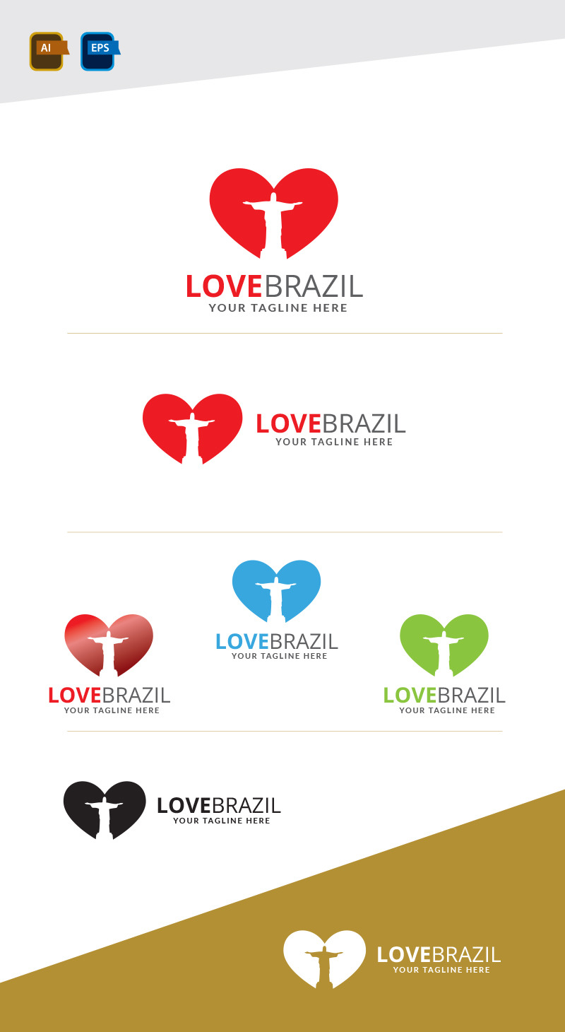 LOVE BRAZIL Logo Design Template #358846 - TemplateMonster