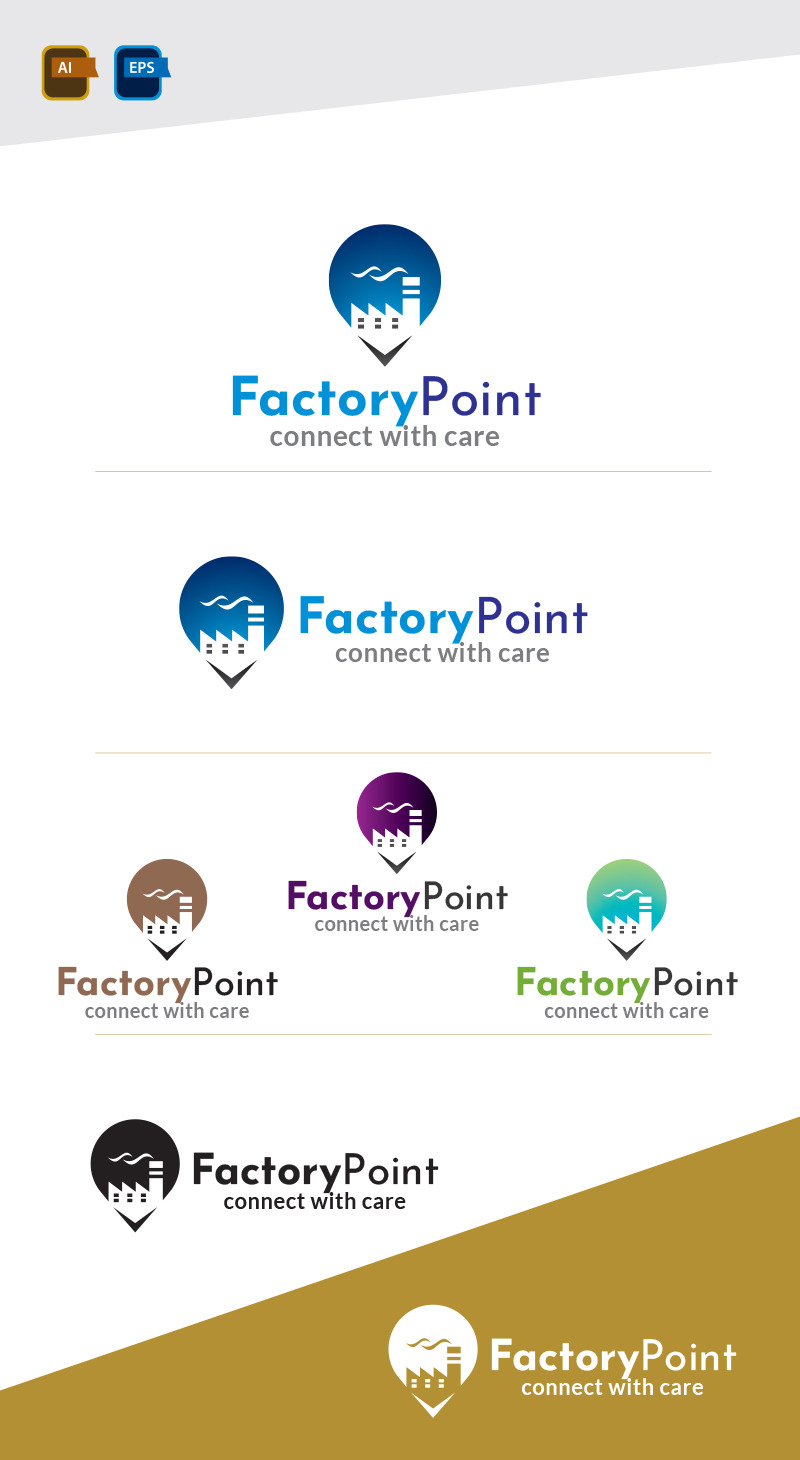 Factory Point Logo Design Template #207247 - TemplateMonster