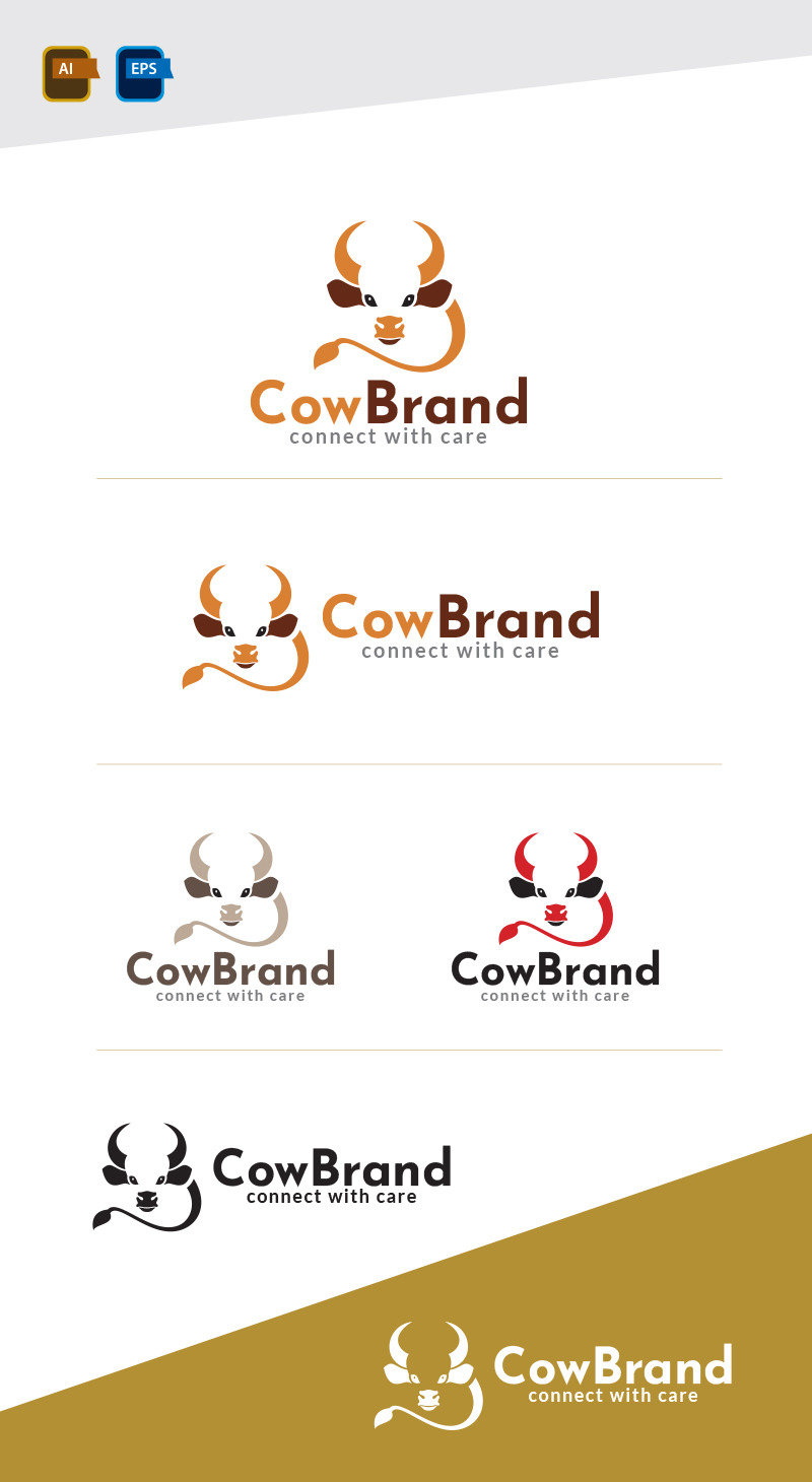 Cow Brand Logo Design Template #205492 - TemplateMonster