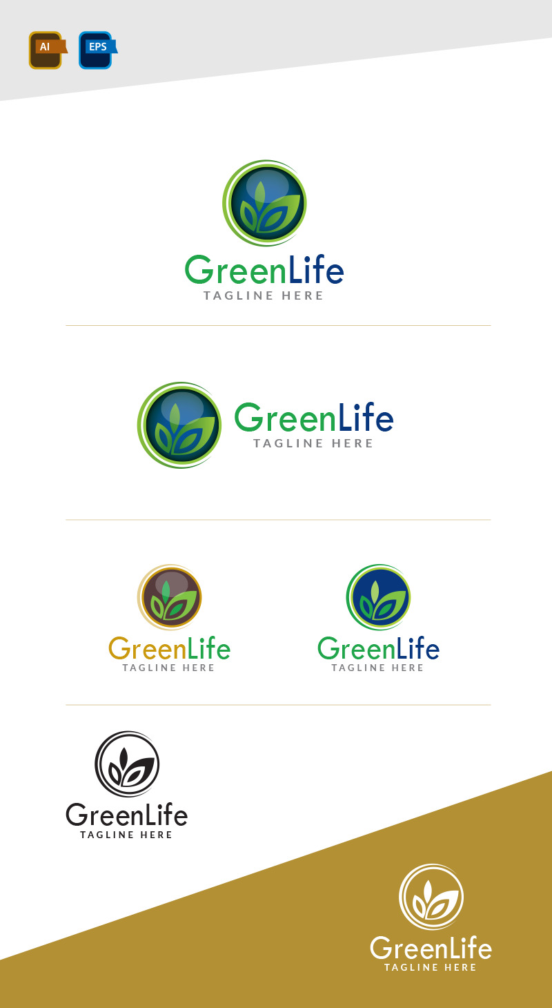Green Life Logo Design Template #205215 - TemplateMonster