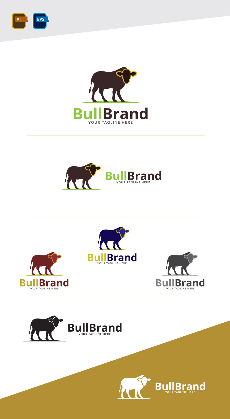 Bull Brand Logo Design Template #358860 - TemplateMonster