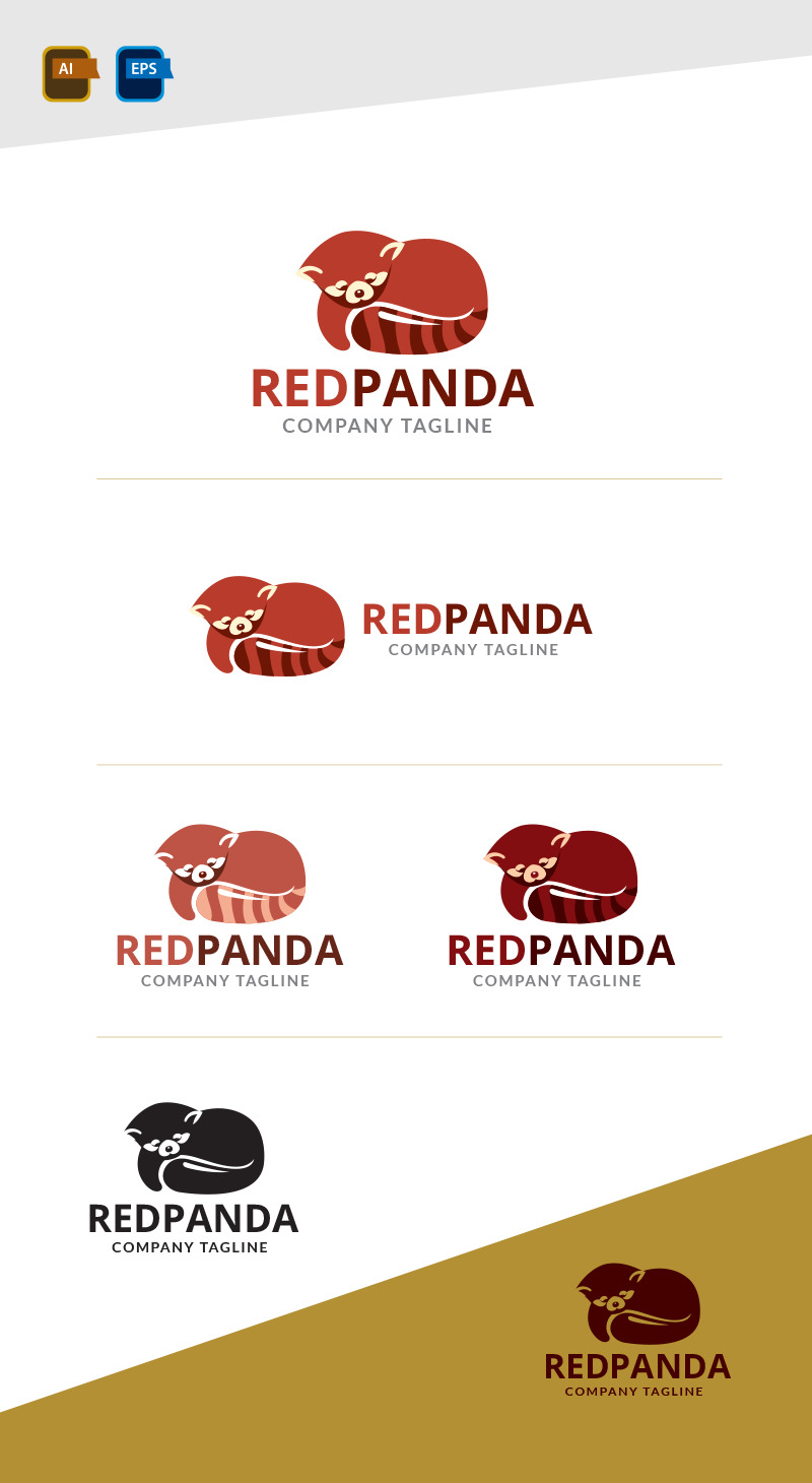 Red Panda Logo Design Template #205226 - TemplateMonster