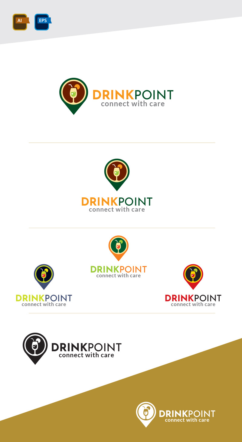Drinks Point Logo Design Template #210822 - TemplateMonster