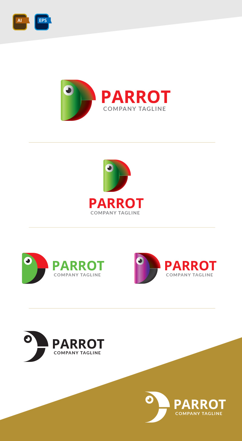 'Parrot Club Logo Design Template #205225 - TemplateMonster