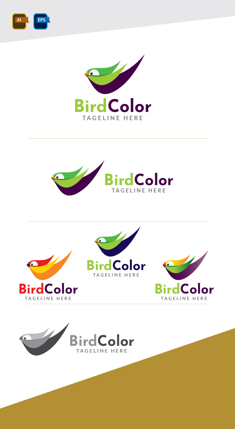 Bird Color Logo Design Template #219027 - TemplateMonster