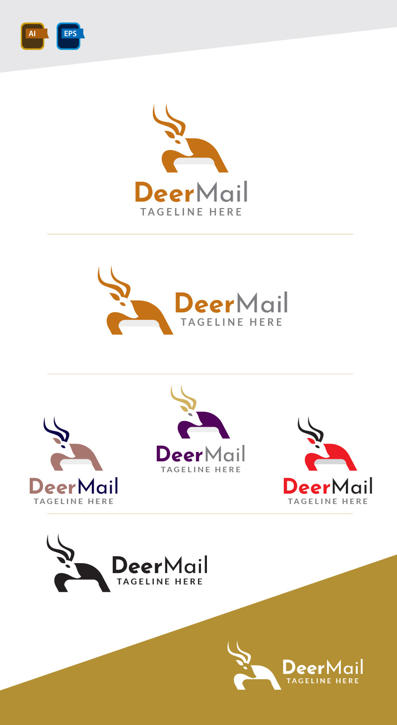 Deer Mail Logo Design Template #219060 - TemplateMonster