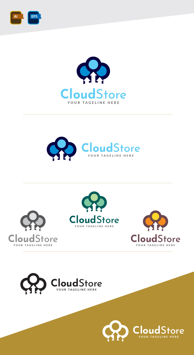 Cloud Store Logo Design Template #210794 - TemplateMonster