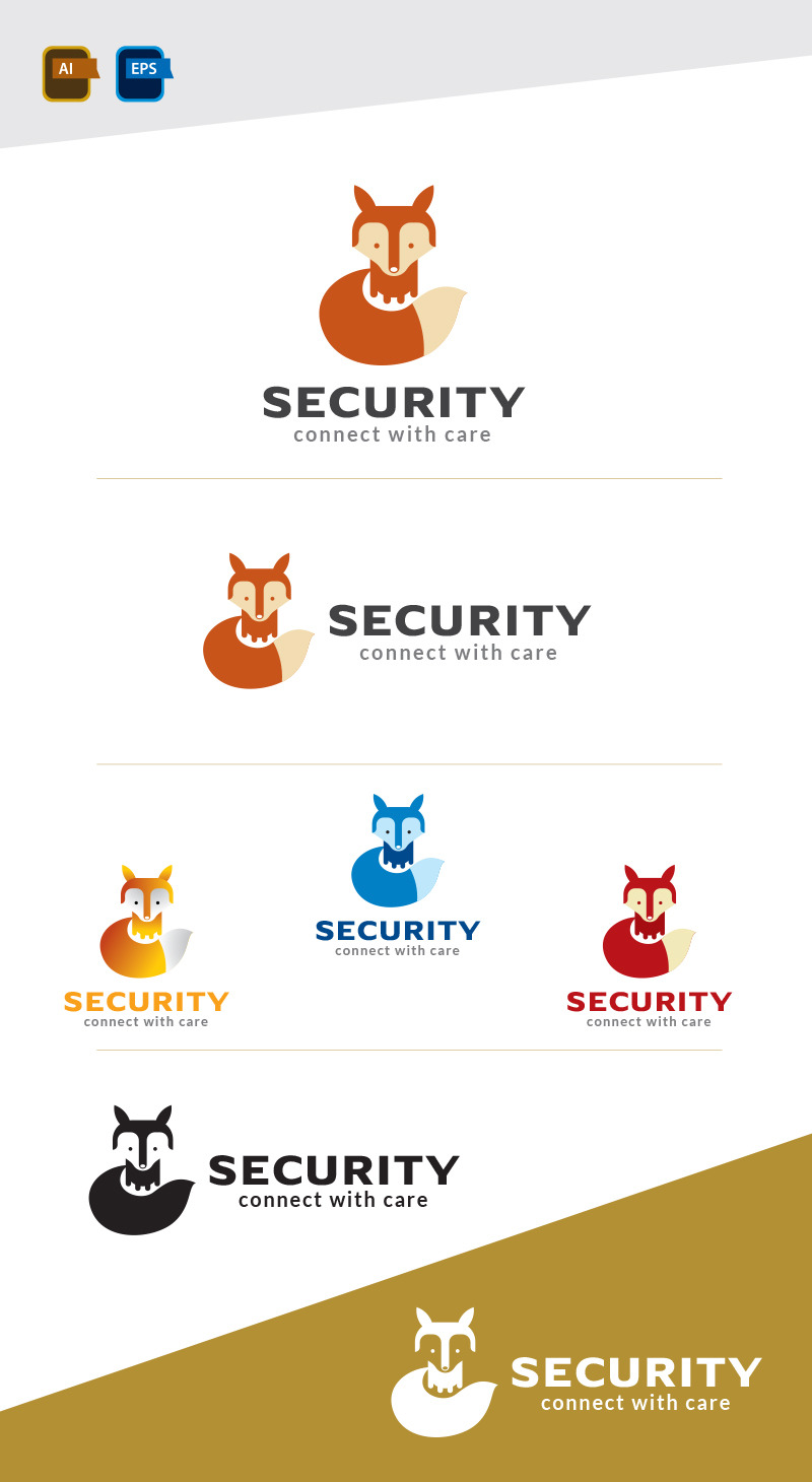 Security Fox Logo Design Template #205485 - TemplateMonster