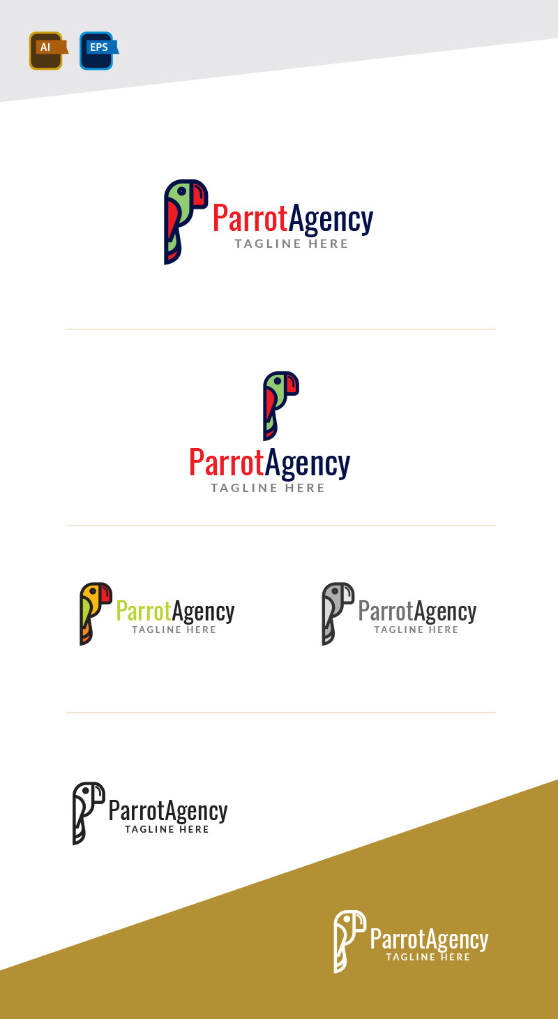 Parrot Agency Logo Design Template #191657 - TemplateMonster