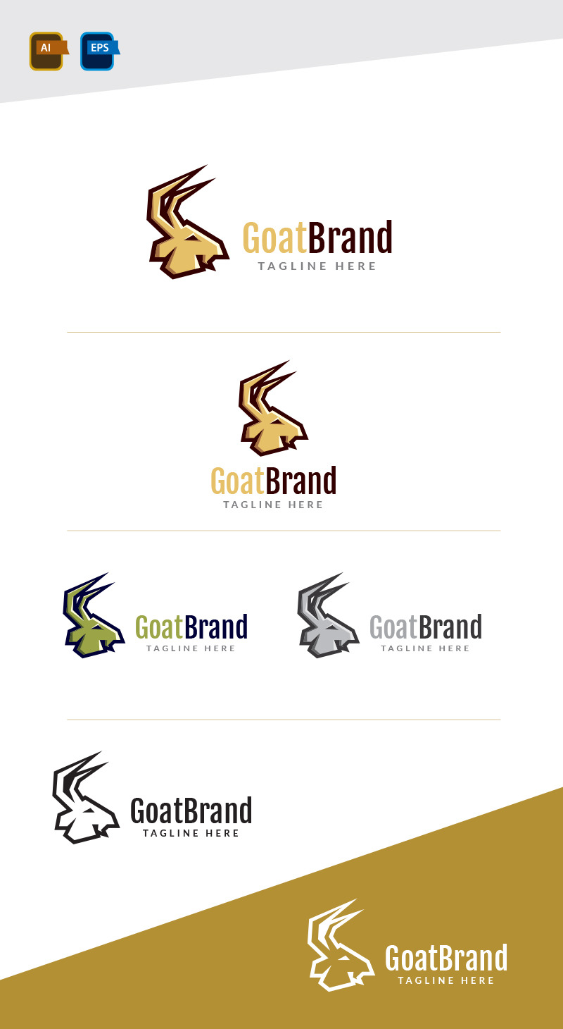 Goat Brand Logo Design Template #191668 - TemplateMonster