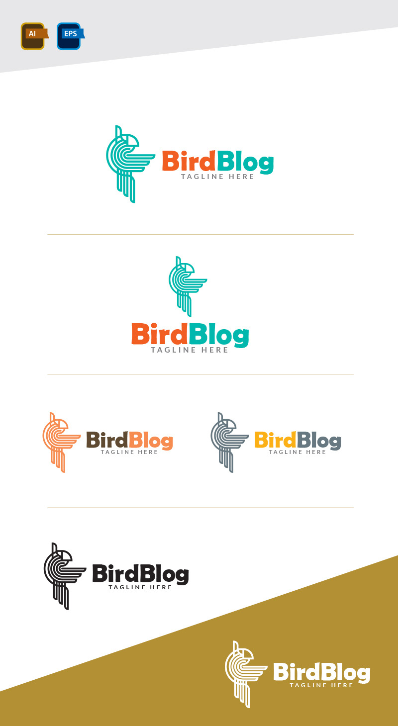 Bird Blog Logo Design Template #191616 - TemplateMonster