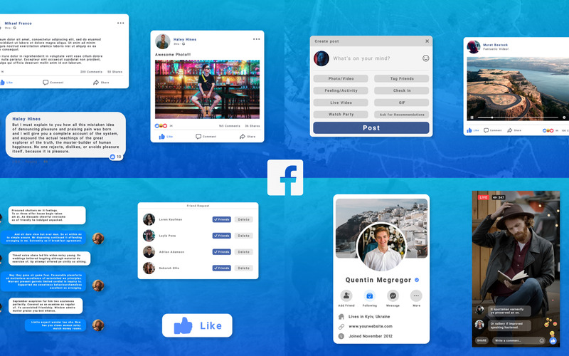 Facebook Social Media Elements #274877 - TemplateMonster