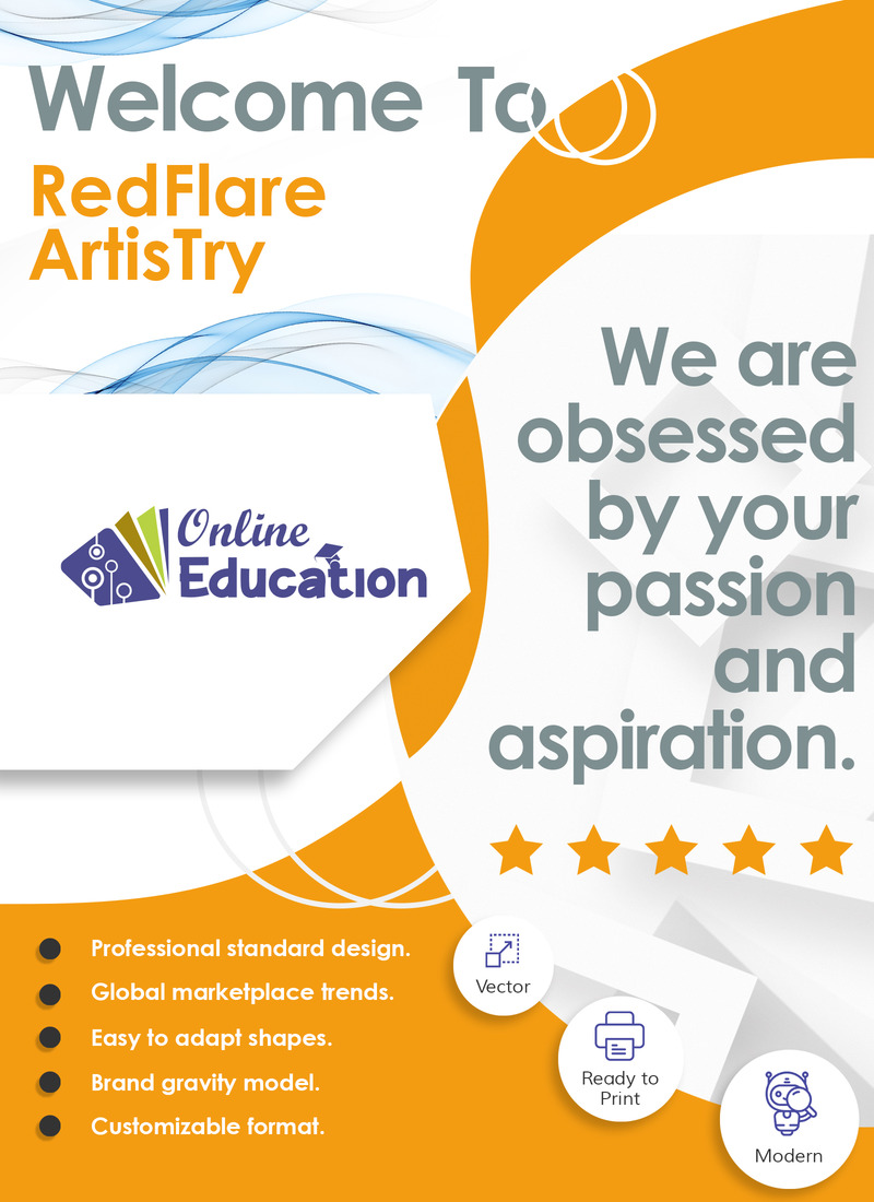 Professional Online Education And Online Learning App Logo.