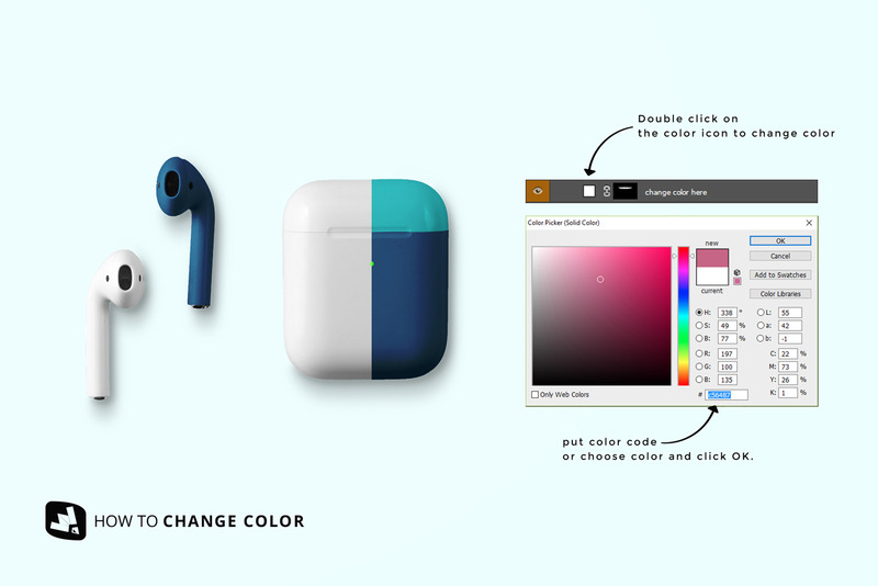 Top View Airpod Case Mockup #274305 - TemplateMonster
