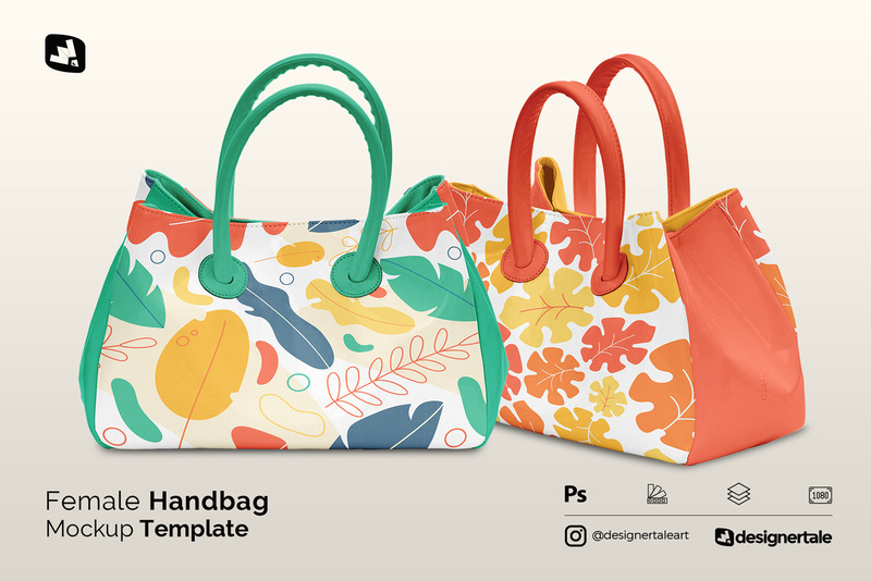 Top View Female Handbag Mockup #271292 - TemplateMonster
