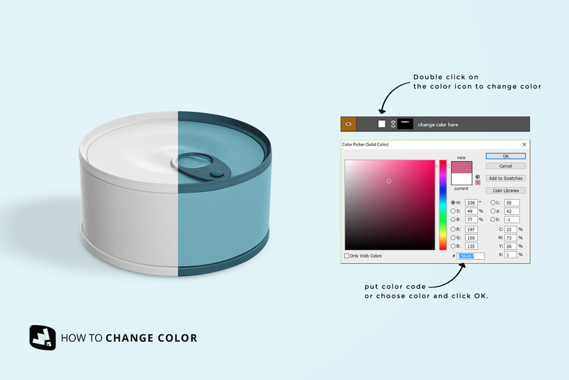 Circular Can Food Packaging Mockup #281727 - TemplateMonster