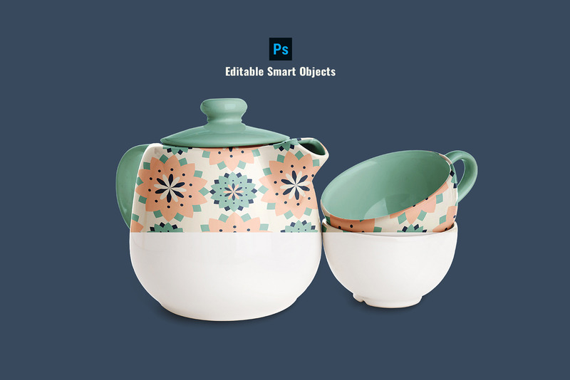 Classic Tea Crockery Mockup Pack #448288 - TemplateMonster