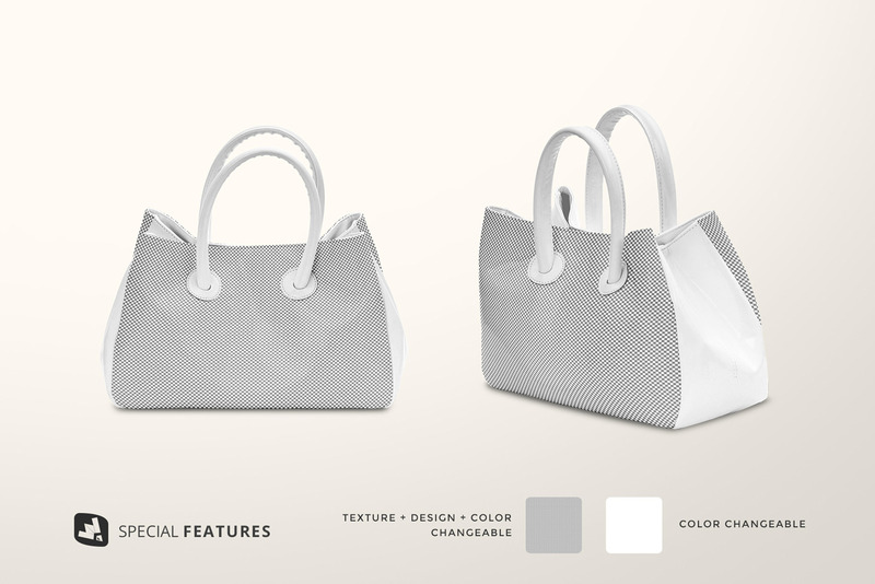 Top View Female Handbag Mockup #271292 - TemplateMonster