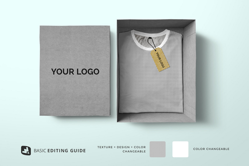 Tshirt With Packaging Mockup #276617 - TemplateMonster