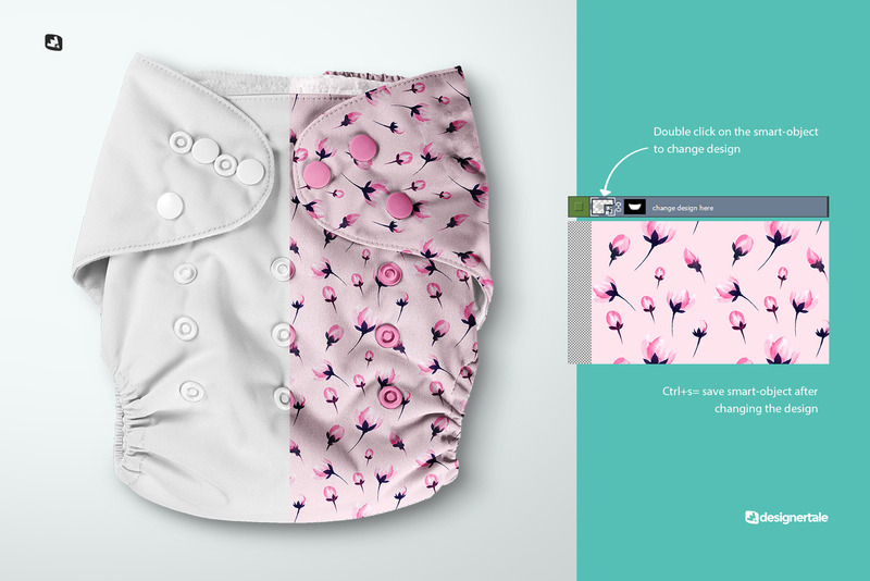 Reusable Cotton Diaper Mockup #232711 - TemplateMonster