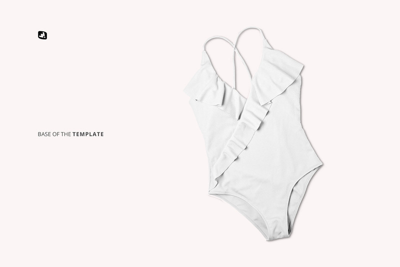 Women’s Backless Bathing Suit Mockup - TemplateMonster