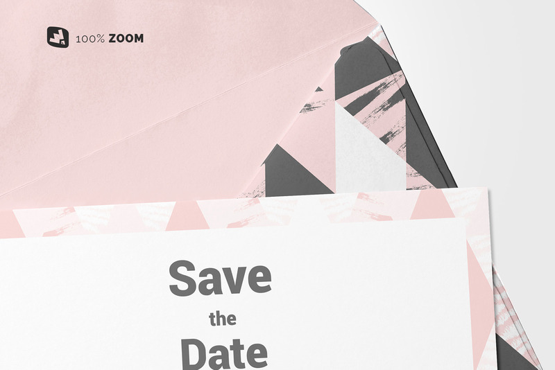 Rectangular Envelope & Card Mockup - TemplateMonster