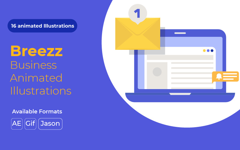Breezz Animated Business Illustrations After Effects Template