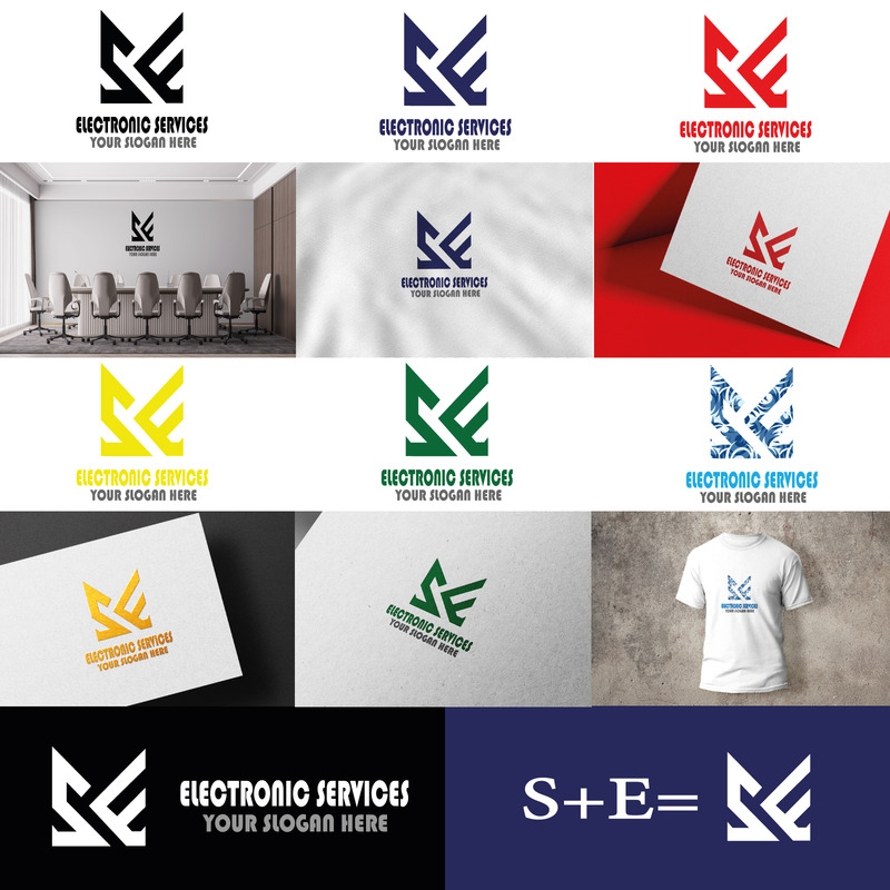 Electronic Services Logo Design (S+E Letters Logo)