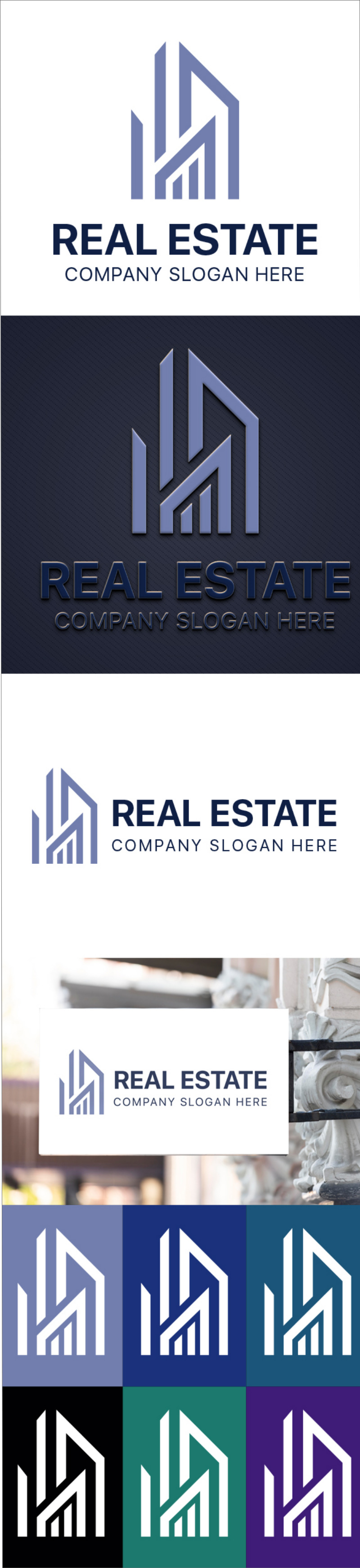 Modern Unique Real Estate Logo Template - TemplateMonster