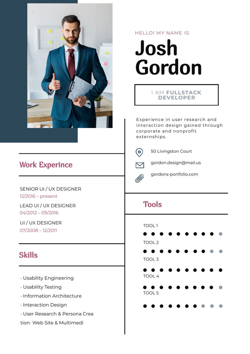 Developer Resume Simple design and Highly Customizable