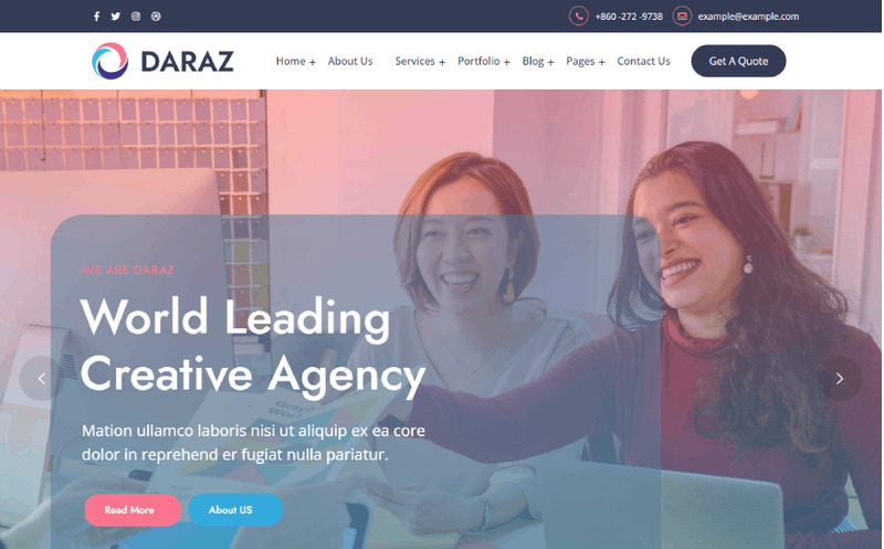 Daraz - Creative Agency Elementor Wordpress Theme