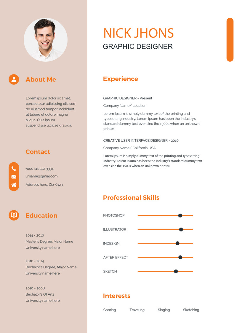 Resume/CV High quality Template #243136 - TemplateMonster