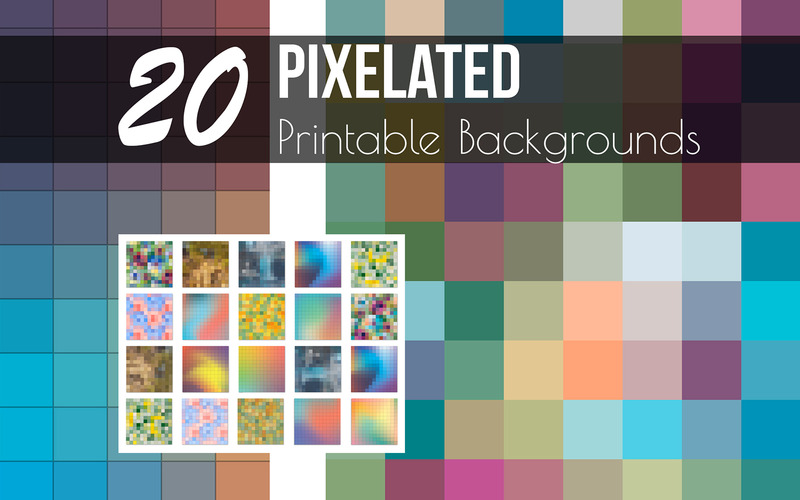 Pixelated Printable Backgrounds Pattern - TemplateMonster