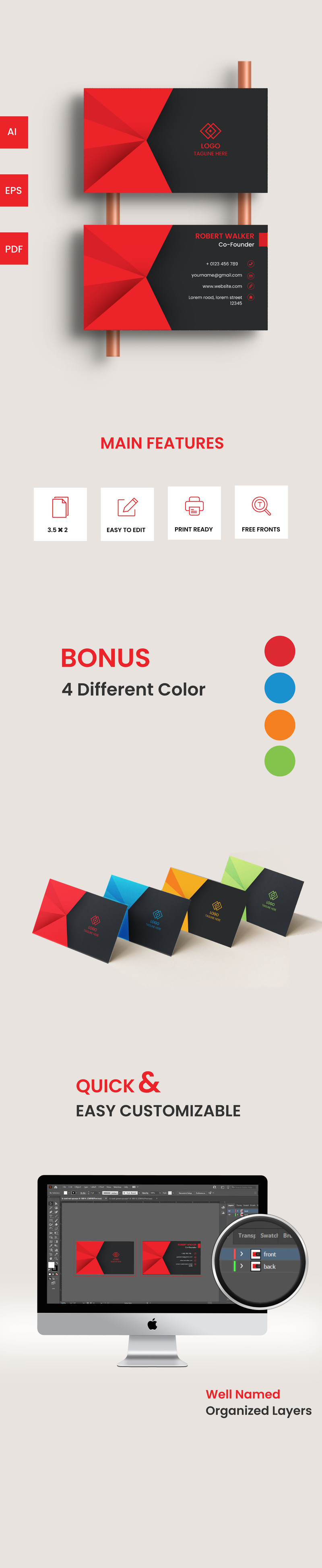 Creative Modern Business Card - Corporate Identity Template