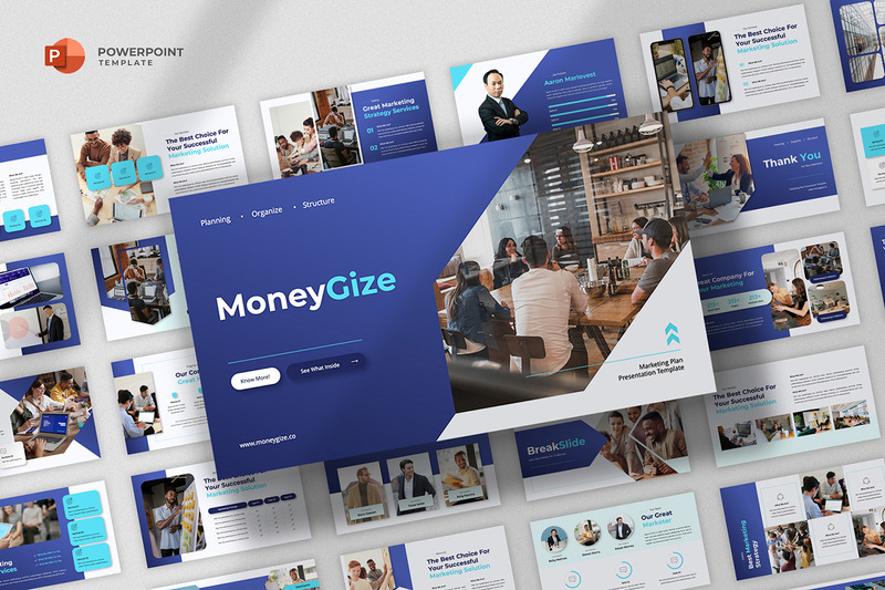 Marketing Plan, Solution and Strategy Powerpoint Template