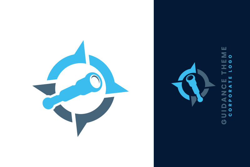 Guidance Compass and Telescope Logo Template