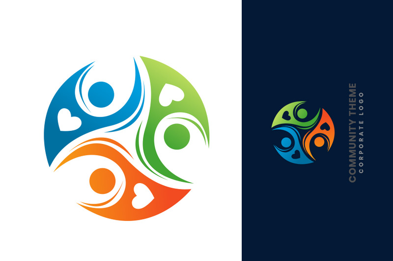 Hearts and People Community Logo Template - TemplateMonster