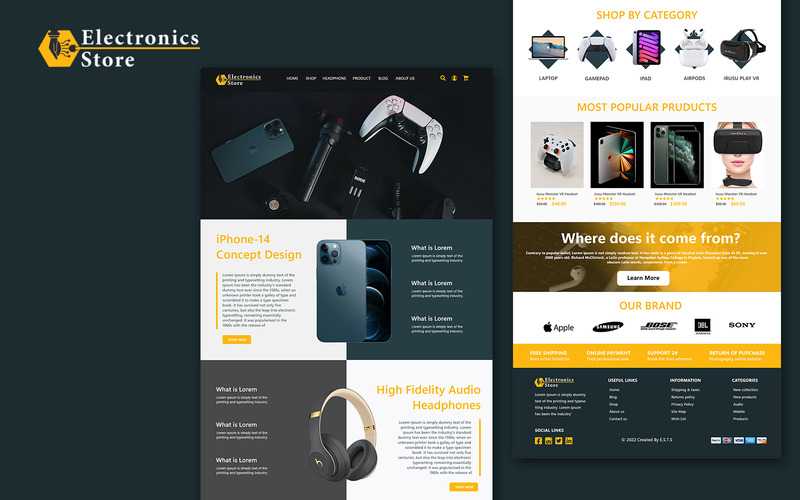 Electronics Store HTML5 Responsive Template - TemplateMonster