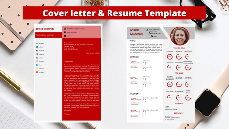 Professional No 08 - New Style Red Resume Template