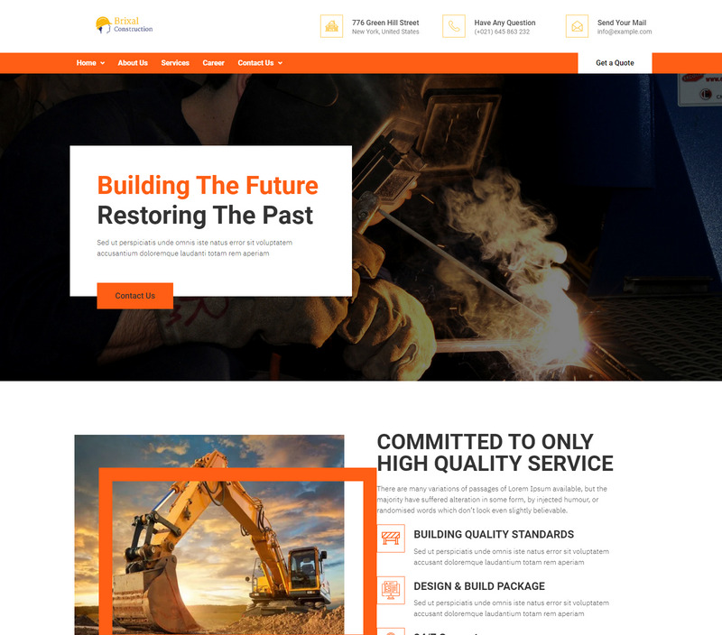 Brixal Construction & Building Elementor Template Kit