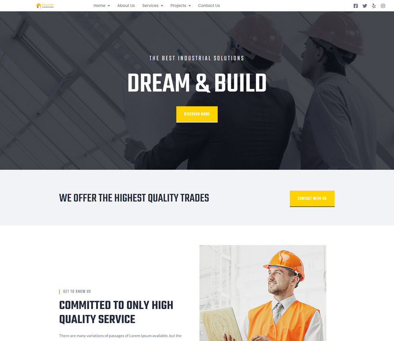 Koncrete - Construction & Building Elementor Template Kit