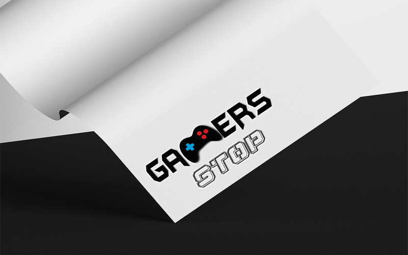 Modelo de logotipo Gamers Stop para qualquer coisa relacionada a jogos